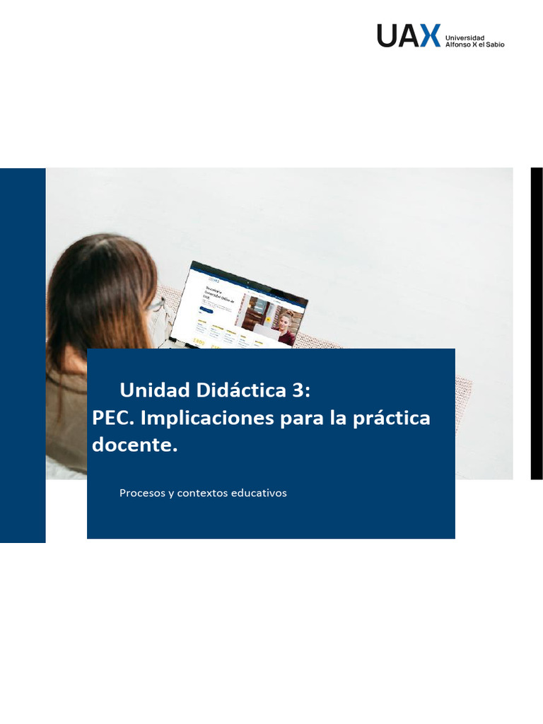 Contenido Teórico Unidad Didáctica 3 PEC. Implicaciones Para La Práctica Docente | PDF ...