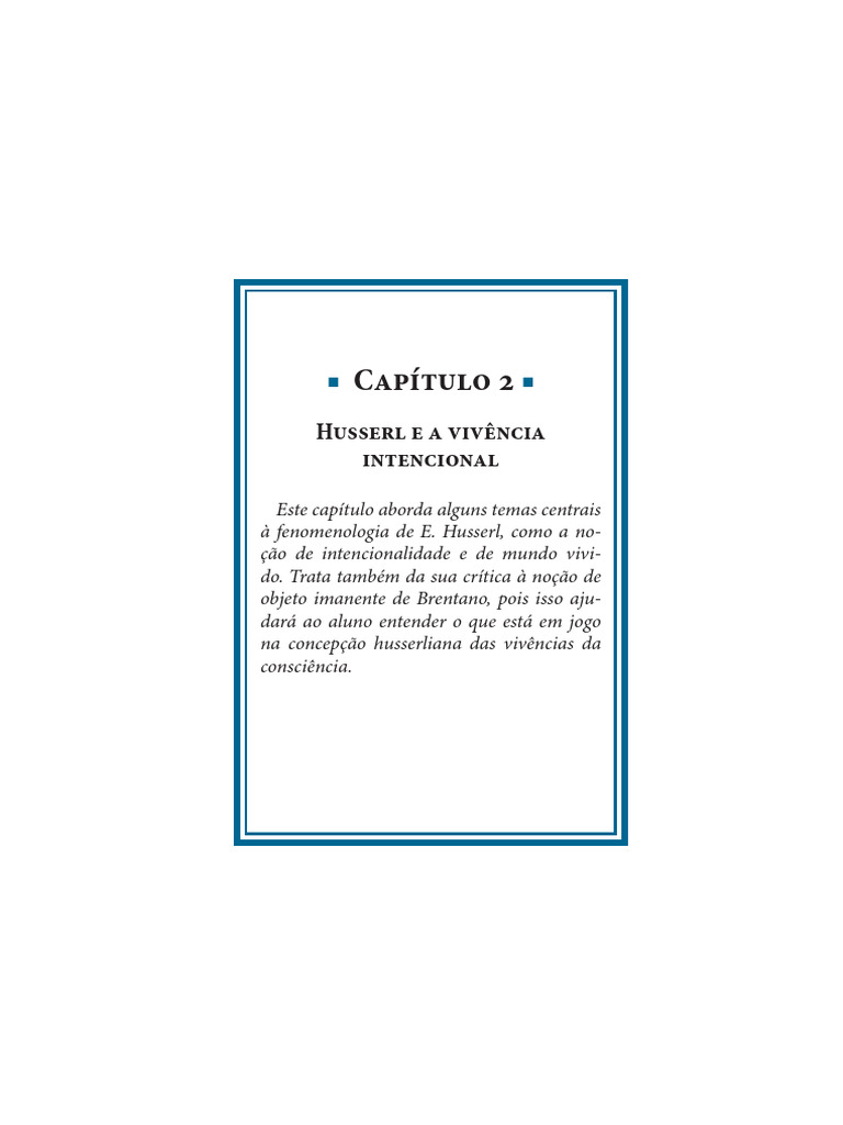 Fenomenologia e Intencionalidade em Husserl | PDF | Fenomenologia ...