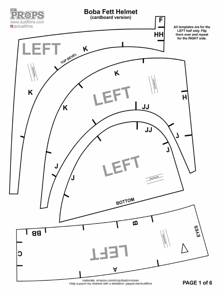 DIY Boba Fett Helmet Template | PDF