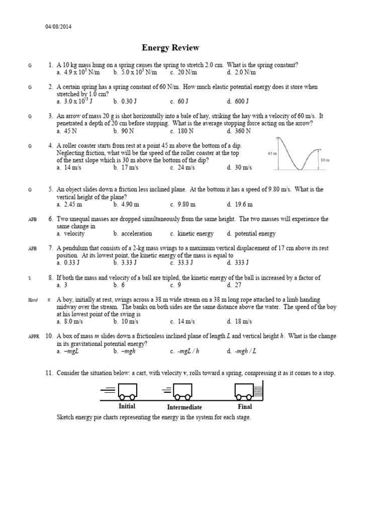 Review Energy (1) | PDF | Potential Energy | Friction