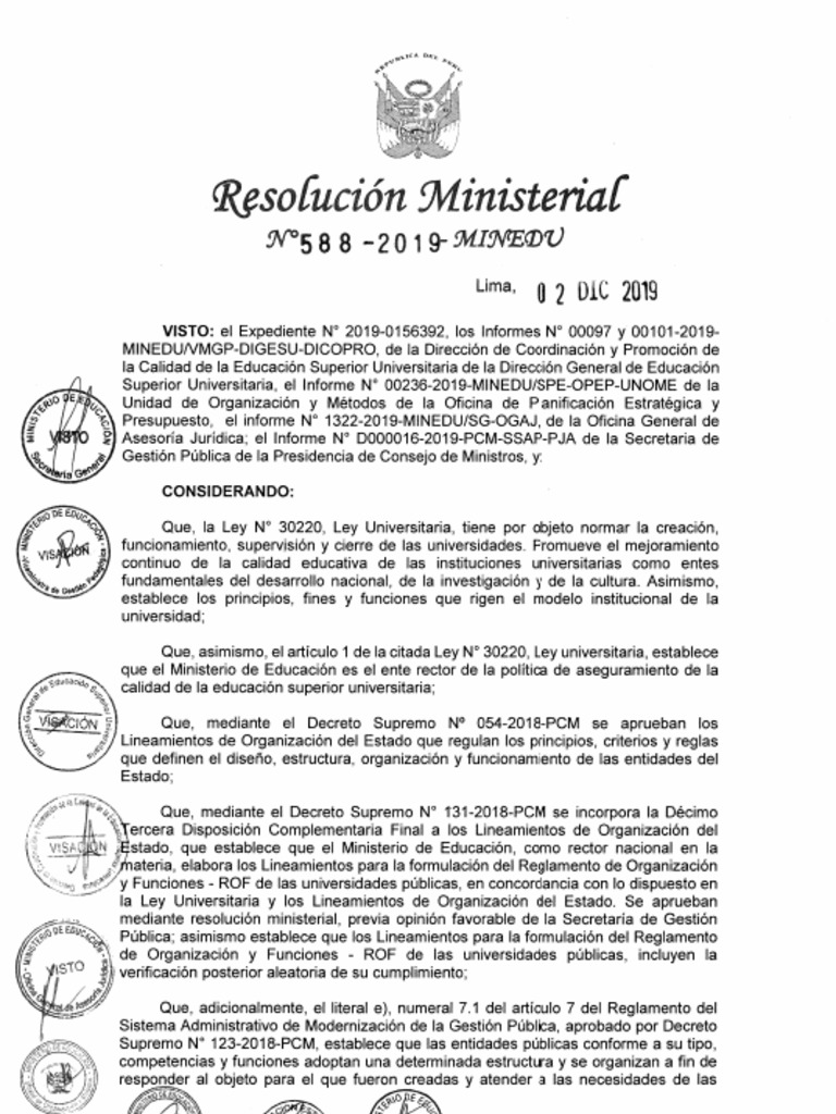 RM N 588-2019-Minedu | PDF