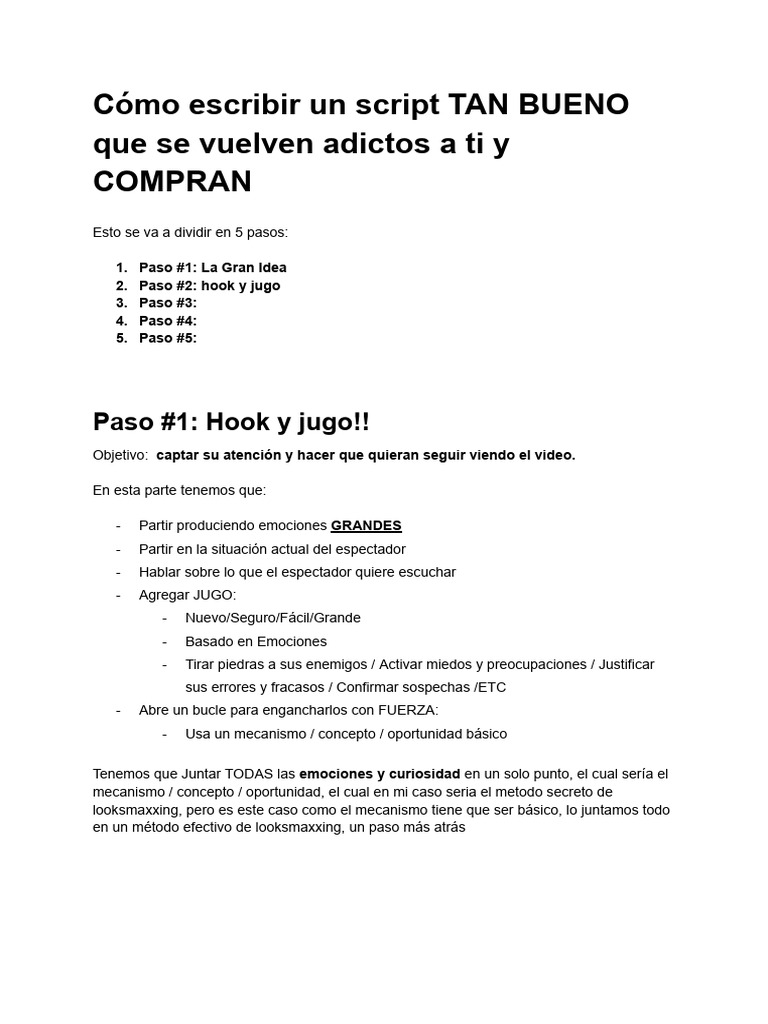 Cómo Crear Scripts Adictivos | PDF