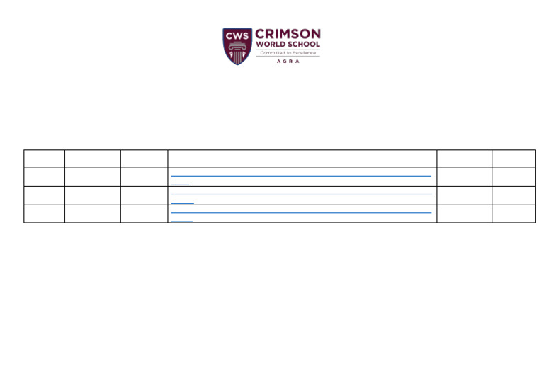 Class VI Online Class Schedule | PDF