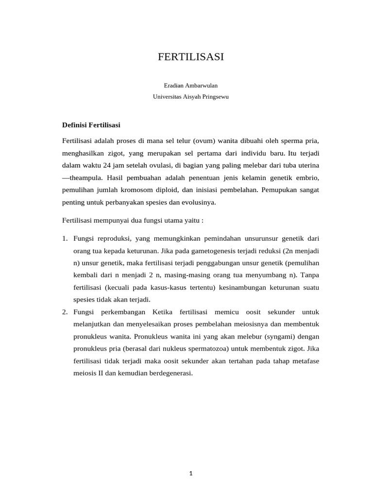 Eradian Ambarwulan - Fertilisasi | PDF