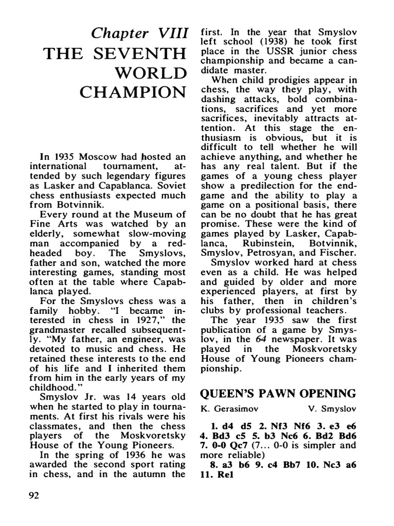 Smyslov's Rise in Soviet Chess | PDF | Chess Theory | Chess Openings