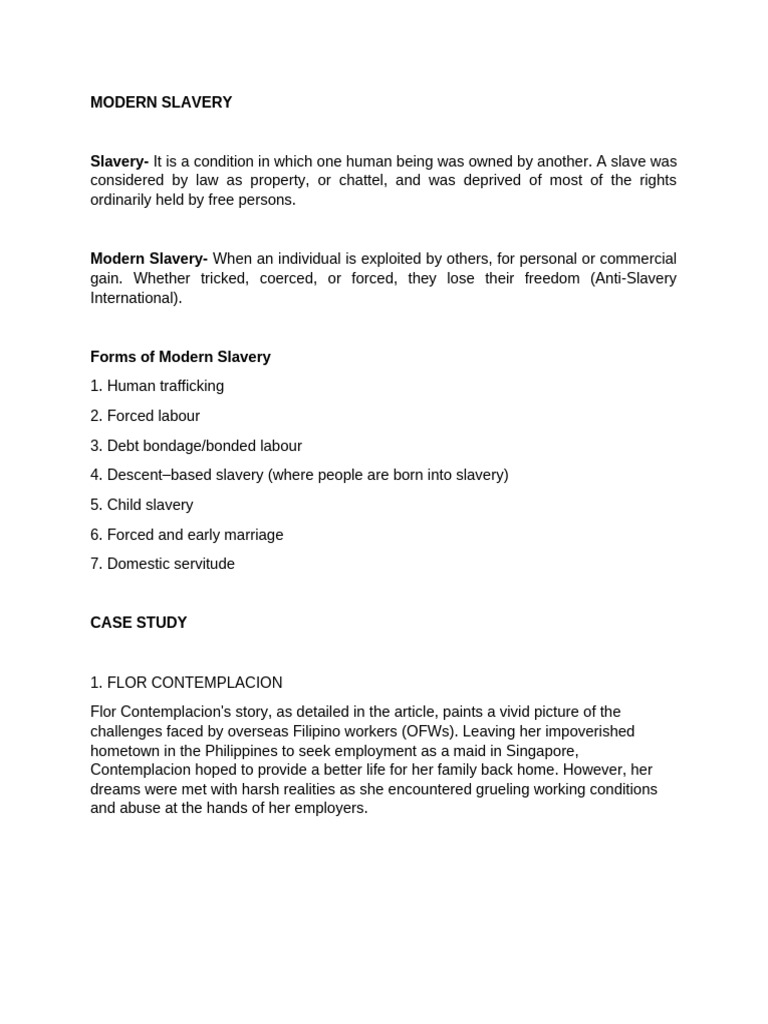 Understanding Modern Slavery Issues | PDF