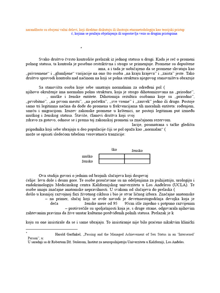 08 Garfinkel - Studija o Agnes | PDF