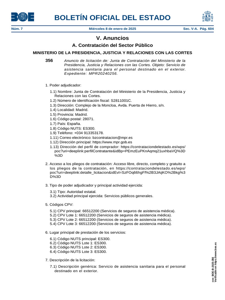 Boe B 2025 356 | PDF | Gobierno