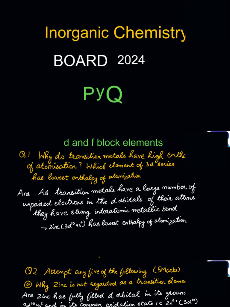 Inorganic PYQ 2024 | PDF