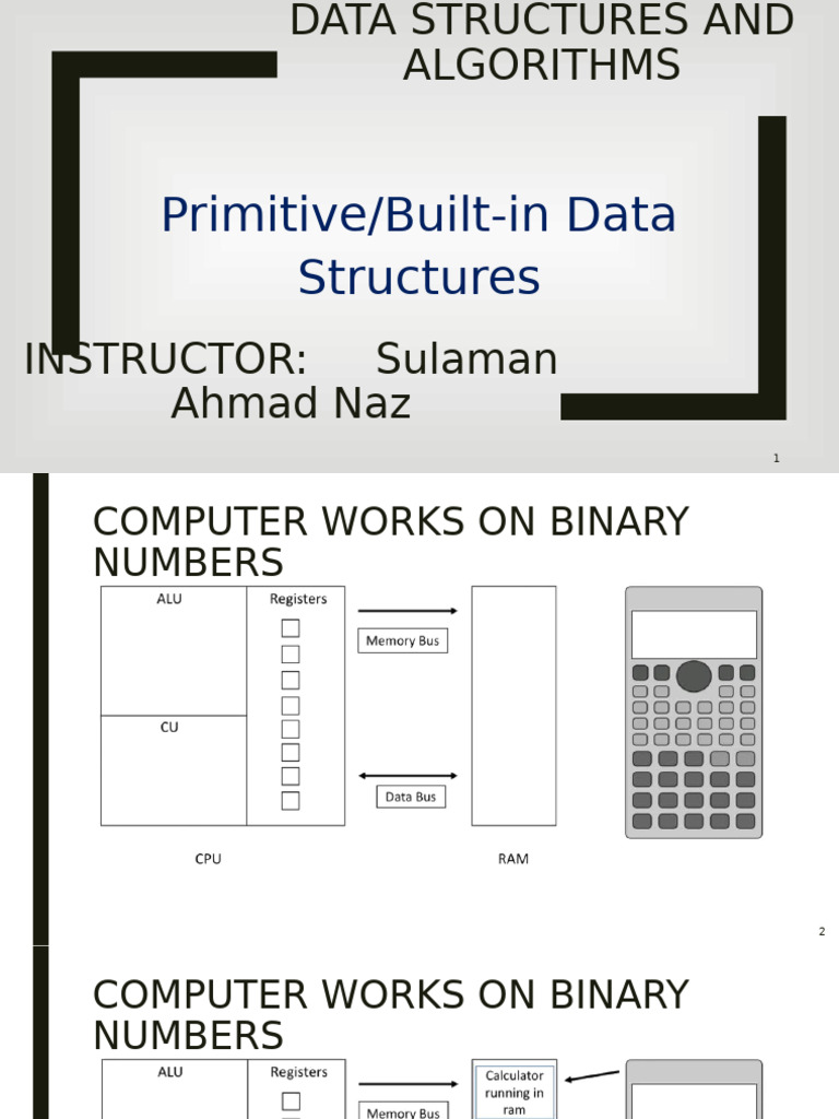Data Structures & Algorithms - Topic 2 - Primitive Data Structures (1) | PDF | Integer (Computer ...