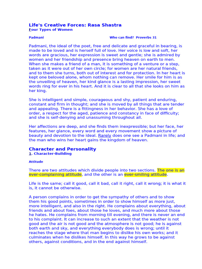 Ideal Women and Character | PDF | Beauty | Thought