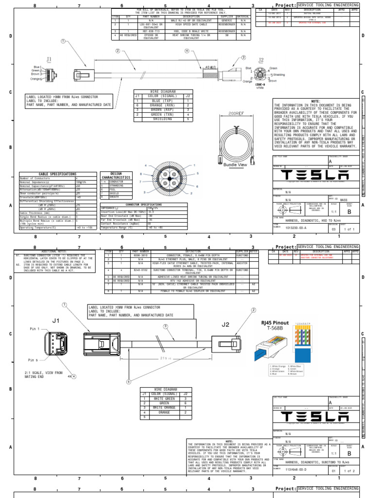 Tesla Diagnostic Cable Schematics | PDF | Electrical Connector ...