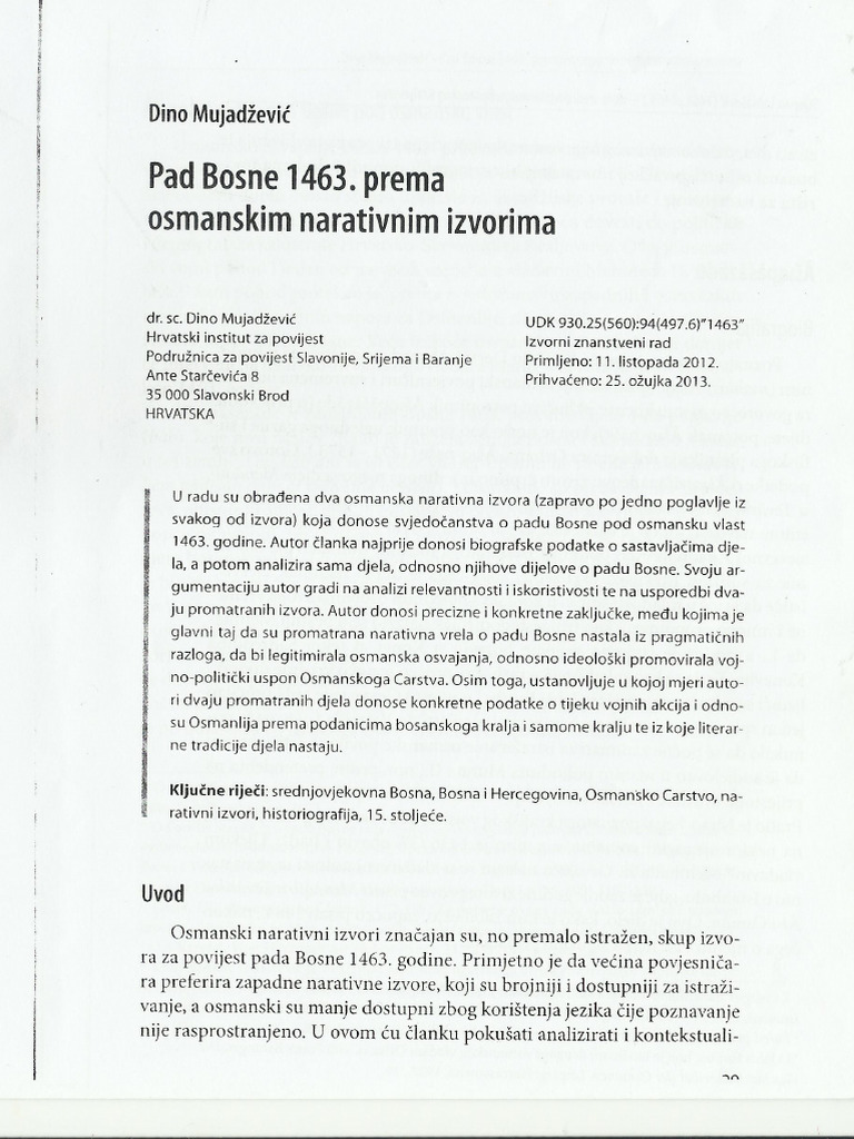 Dino Mujadžević, Pad Bosne 1463 | PDF