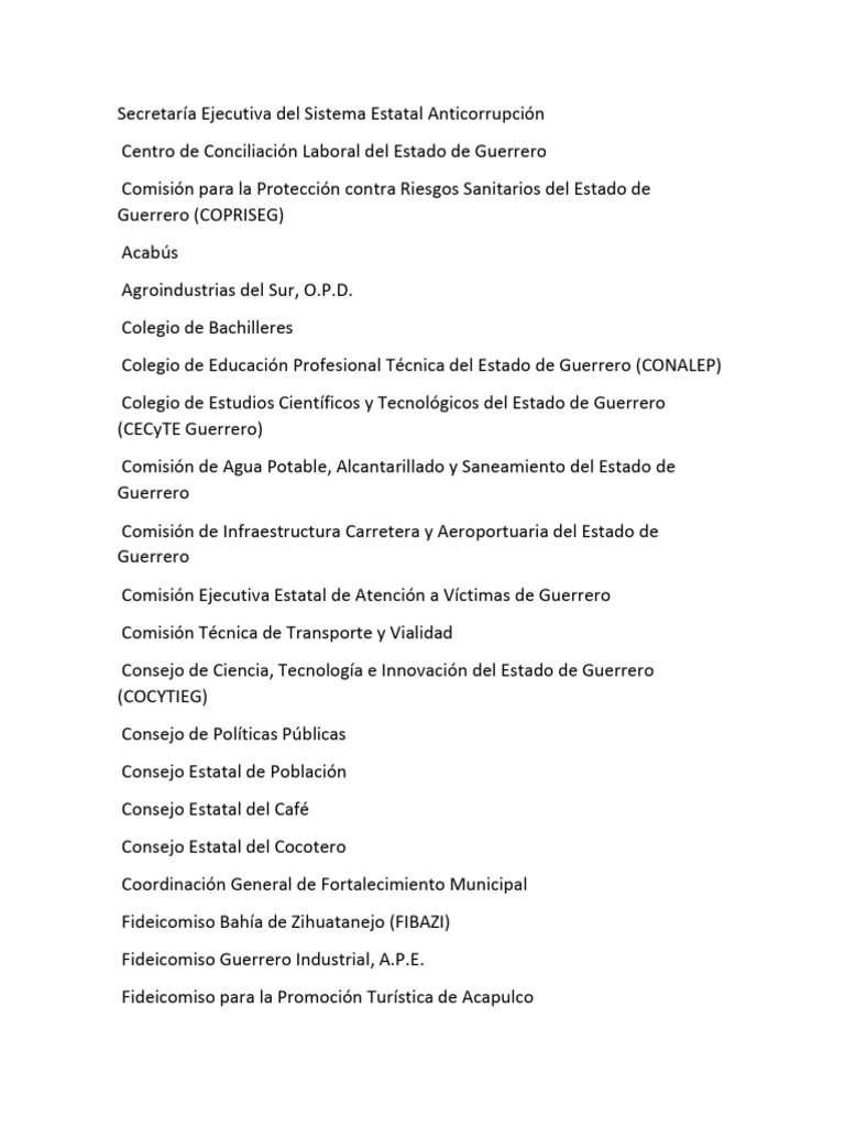 OPDs en Guerrero: Estructura y Funciones | PDF | México | Estado de los ...