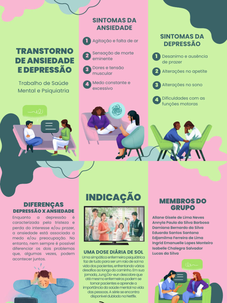 ANSIEDADE E DEPRESSÃO (Folders Com Três Dobras) | PDF | Ansiedade | Depressão