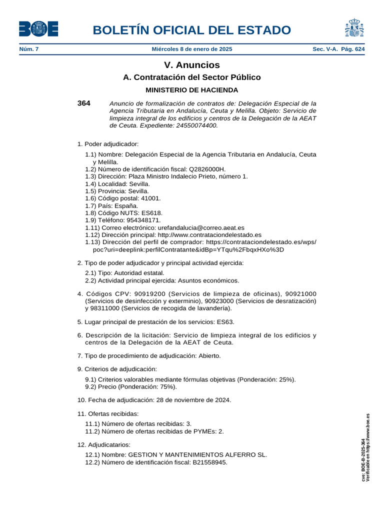 Boe B 2025 364 | PDF | Impuestos | Administración Pública