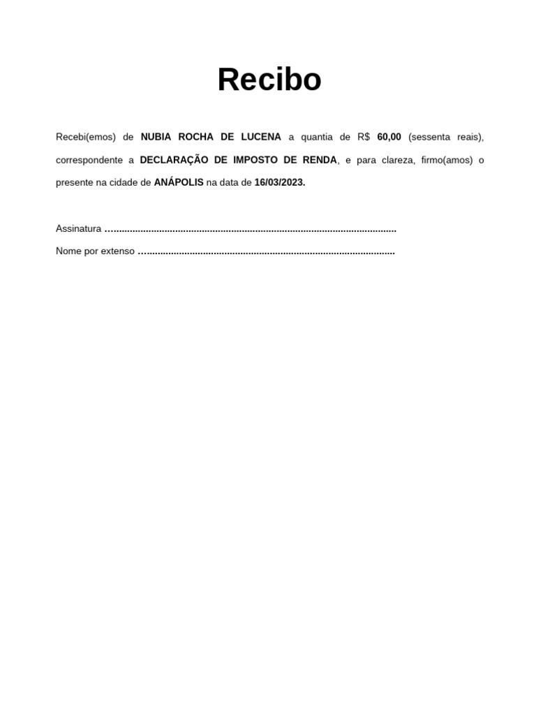 Recibo Simples | PDF