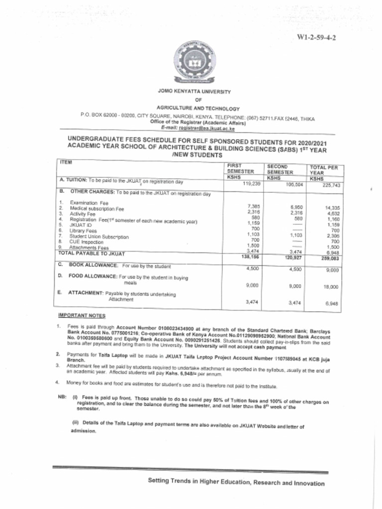 Fees Structure First Years 2020 2021 | PDF