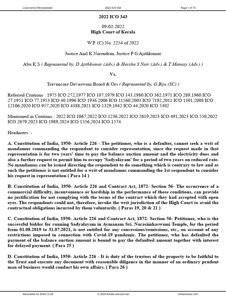 2022_ICO_343 | PDF | Mandamus | Justice