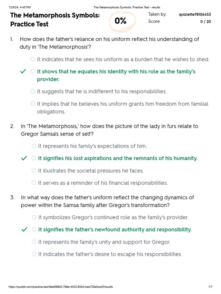 The Metamorphosis 3 | PDF | The Metamorphosis | Psychological Concepts