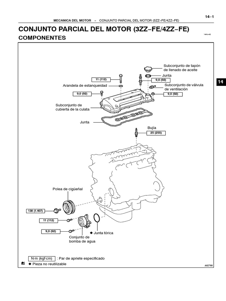 Desmontaje Motor 3ZZ-FE/4ZZ-FE | PDF | Tornillo | Ingeniería