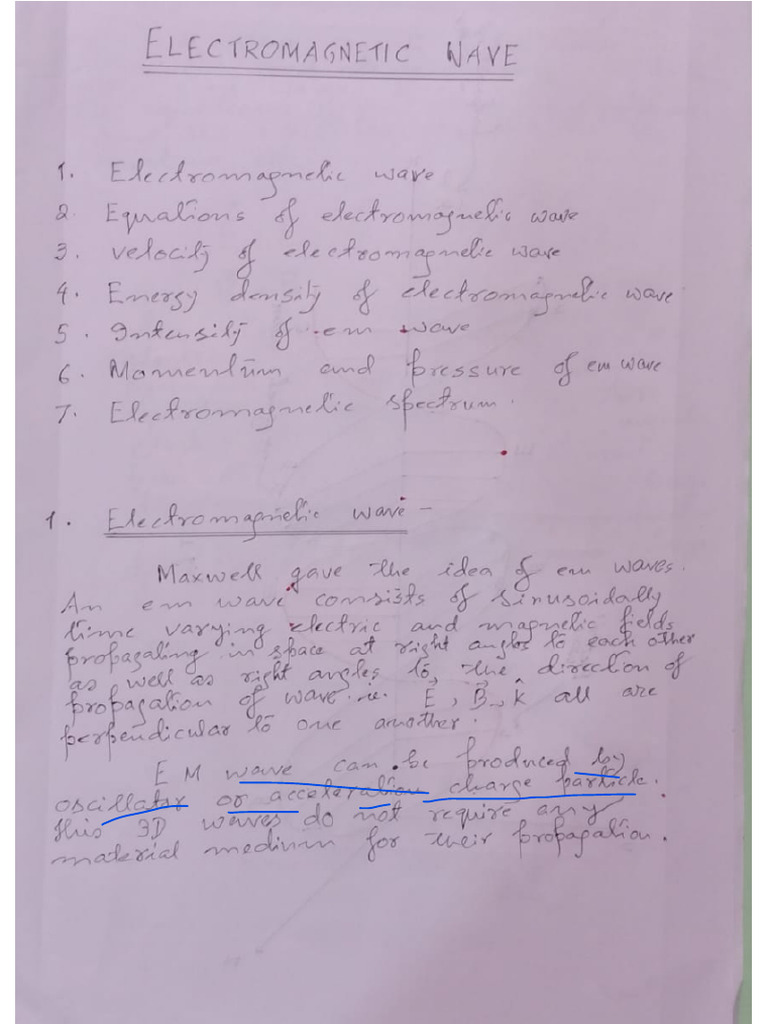 Ch-8 Phy(ELECTROMAGNETIC WAVE) | PDF