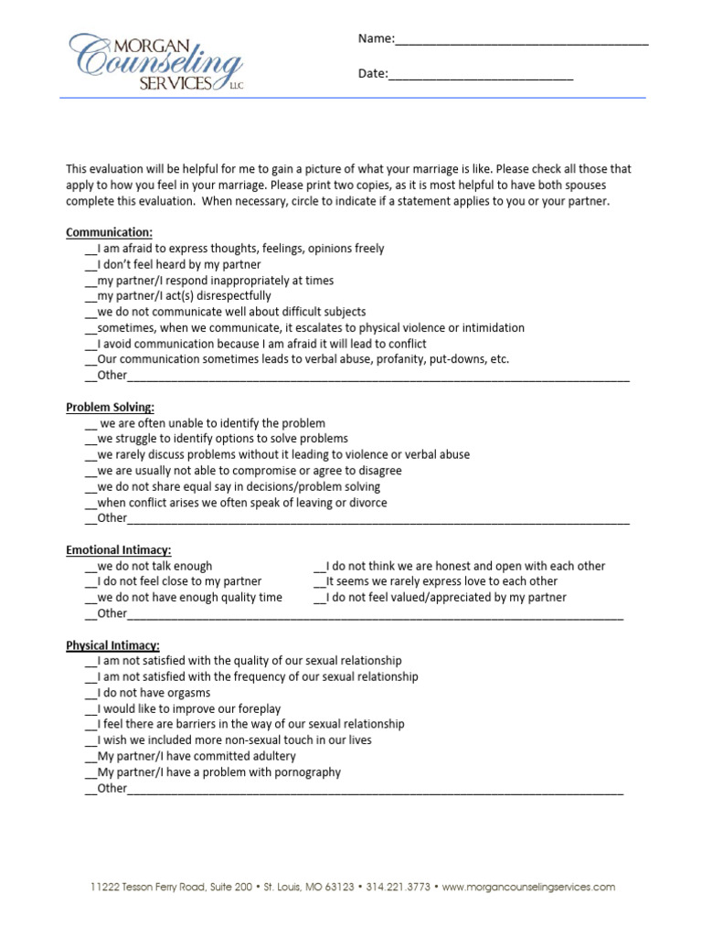 Christian Marriage Evaluation Form | PDF | Intimate Relationships ...