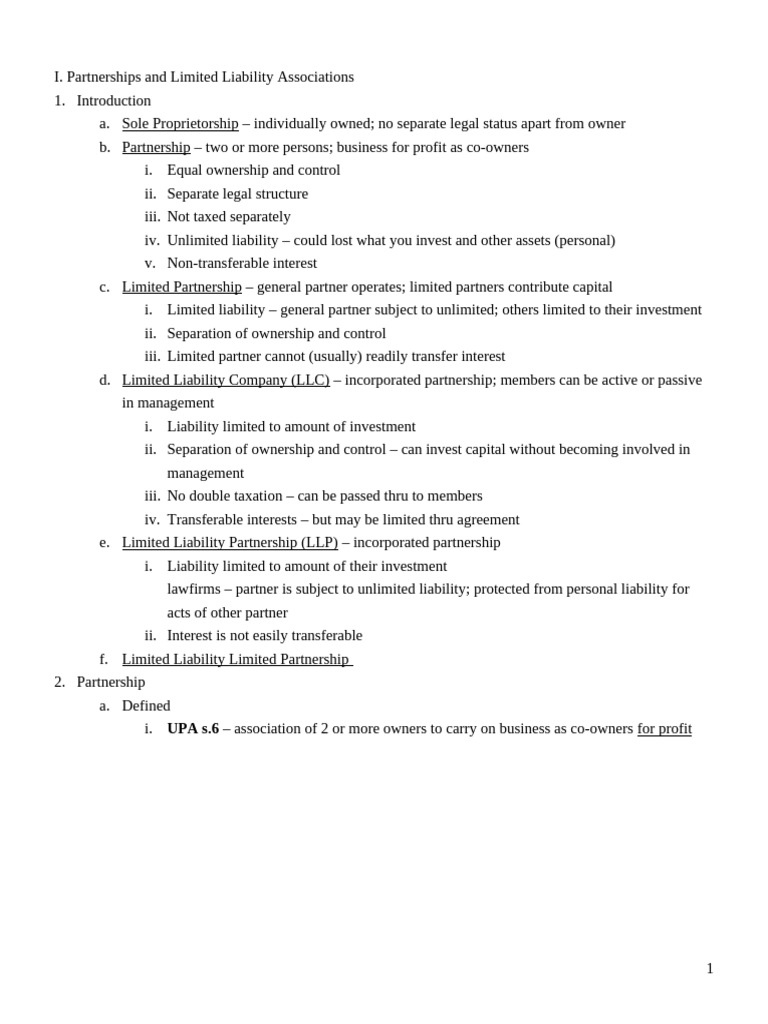 Other Entities Notes | PDF | Partnership | Limited Partnership