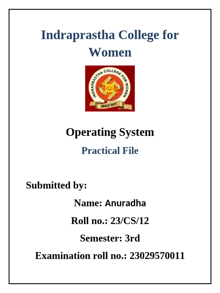 Operating System Practical File-1 | PDF