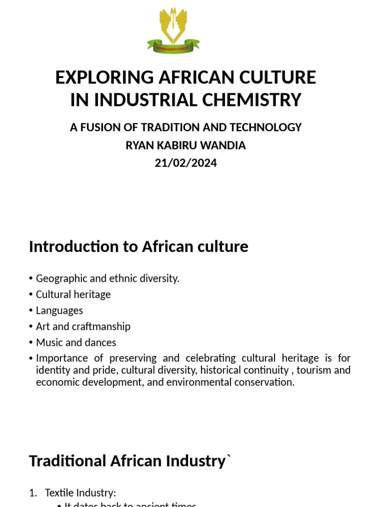 Exploring African Culture in Industrial Chemistry | PDF | Textiles ...