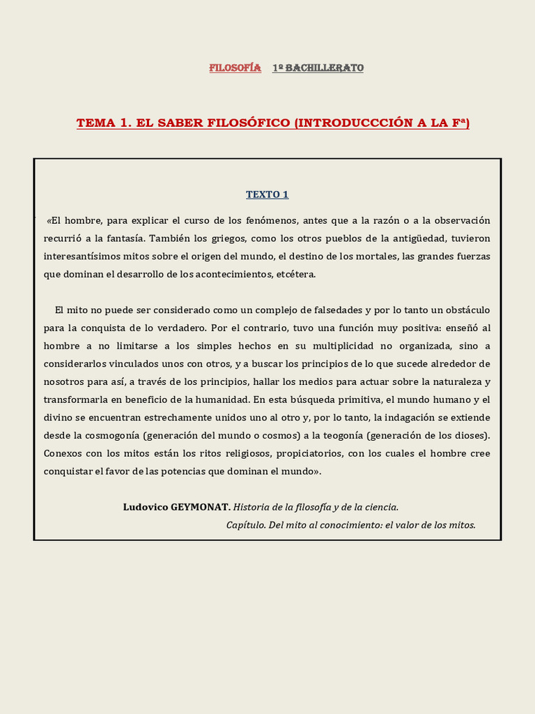 Textos. Tema 1 | PDF | Sabiduría | Conocimiento