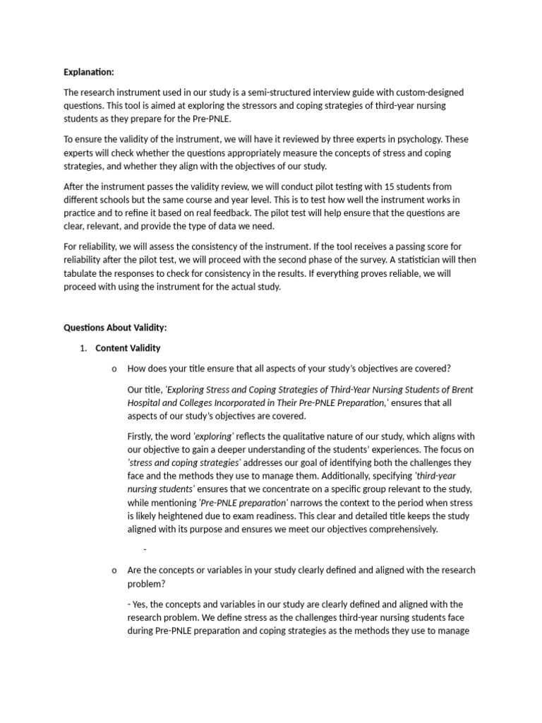 Explanation for defense | PDF | Validity (Statistics) | Sampling (Statistics)
