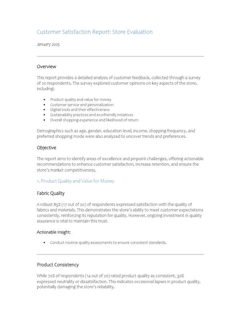 CX SATISFACTION REPORT | PDF | Pricing | Customer Satisfaction