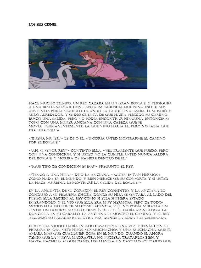 Los Seis Cisnes: Cuento de Grimm | PDF
