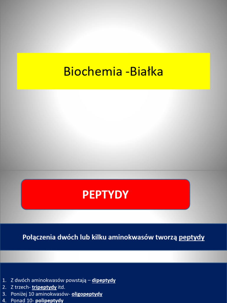 2024 Wykład 4. Biochemia - Białka | PDF