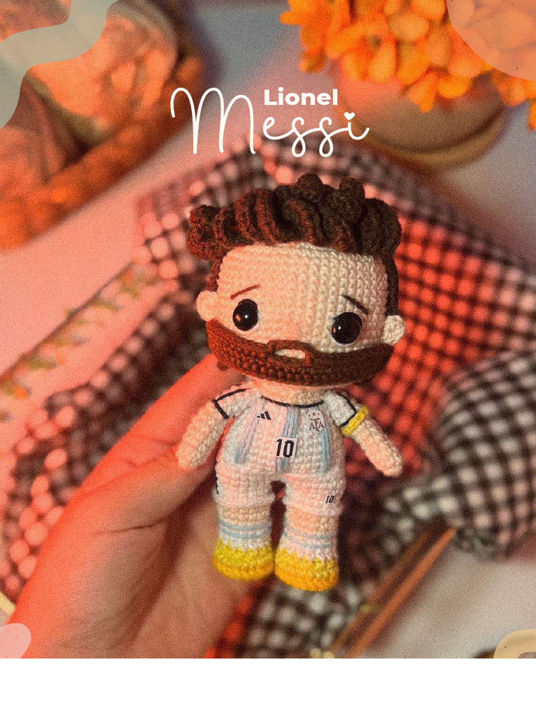Patrón Amigurumi Messi en Crochet | PDF | Artes Textiles | Costura