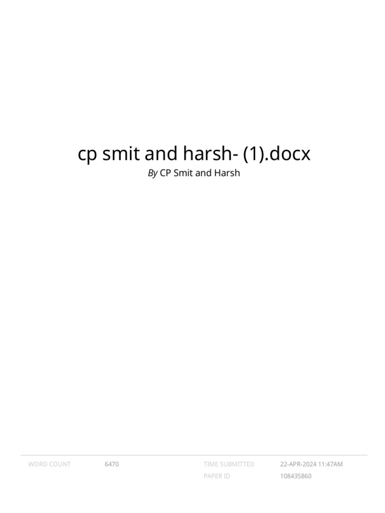 CP Smit and Harsh 1 Docx | PDF