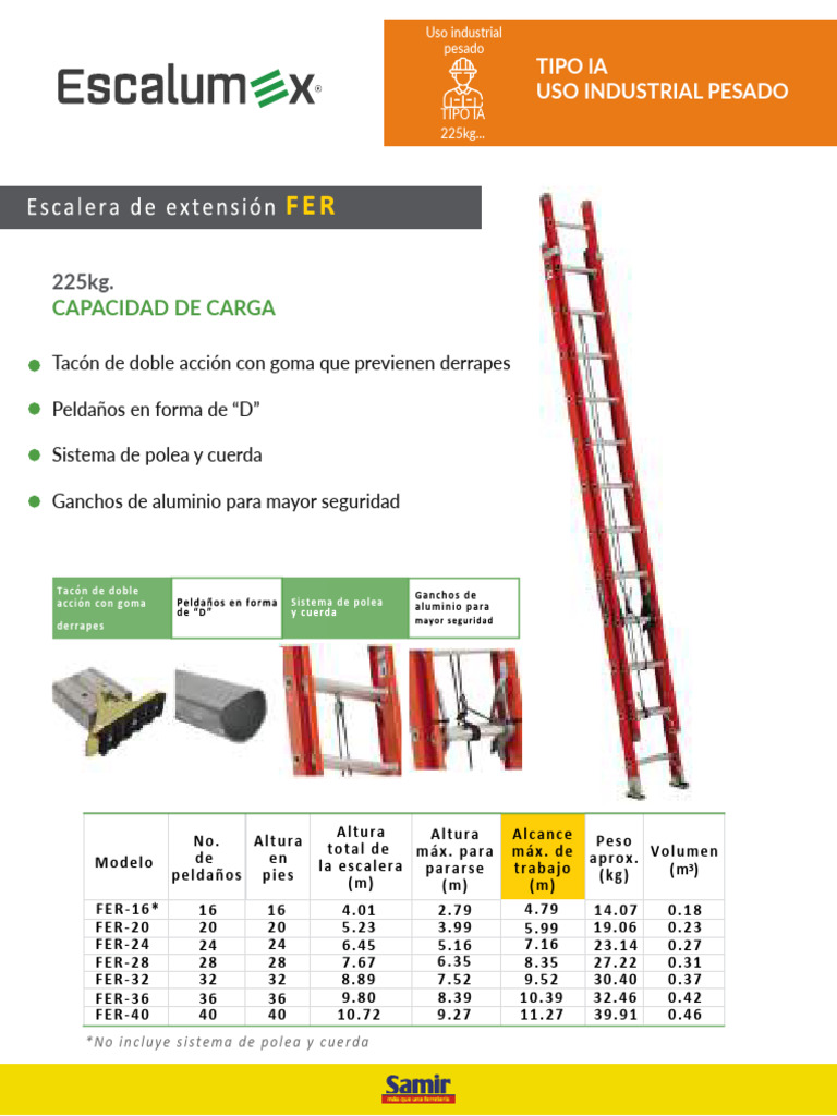 Ficha Tecnica Escalera Fibra de Vidrio FER (4) - Compressed | PDF