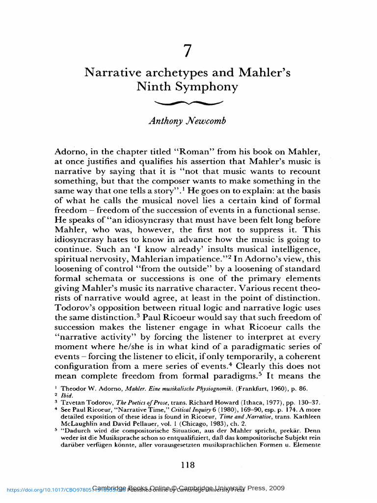Narrative Archetypes and Mahlers Ninth Symphony | PDF | Pitch (Music ...