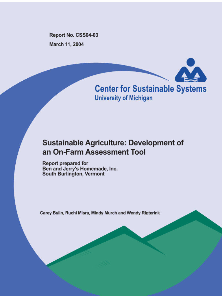 Sustainable Agriculture_ Development of an on-Farm Assessment Tool ...
