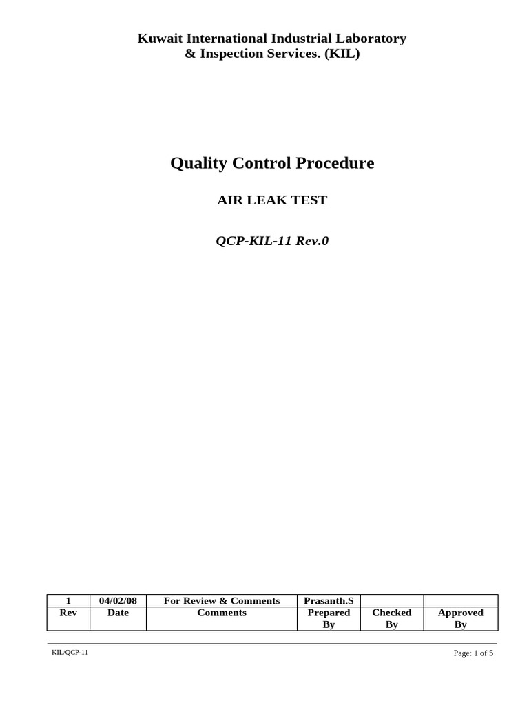 Air leak testing | PDF | Leak | Laboratories