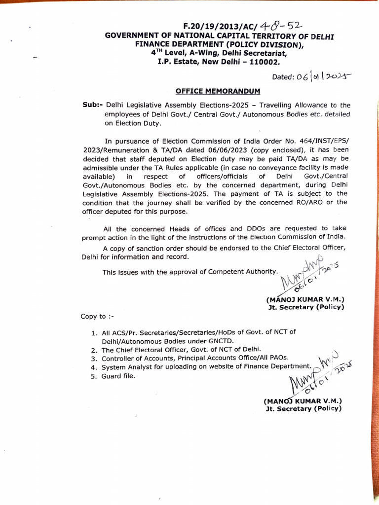 Office Memorandum TA DA | PDF