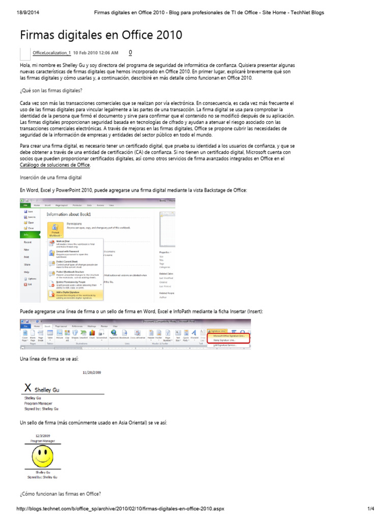 Firmas Digitales en Office 2010 | PDF | Microsoft Office 2010 ...