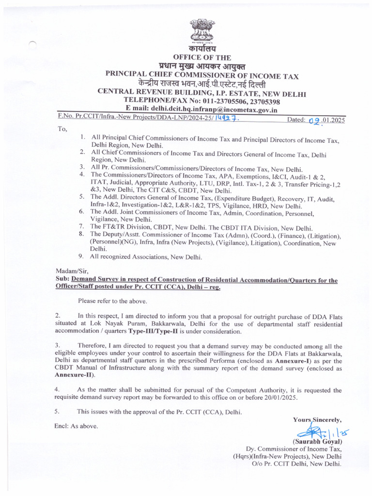 DDA-Lok Nayak Puram-Demand Survey | PDF