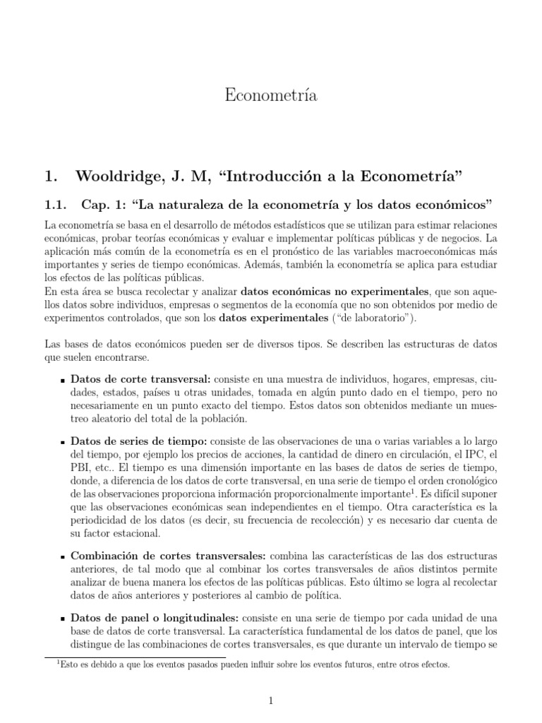 econometria | PDF | Mínimos cuadrados ordinarios | Teoría de la estimación