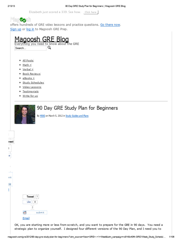 My GRE Study Plan | PDF | Linguistics | Learning Methods