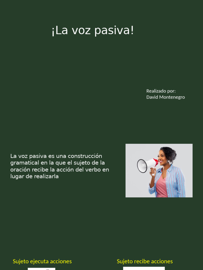 Voz Pasiva | PDF | Verbo | Relaciones sintácticas