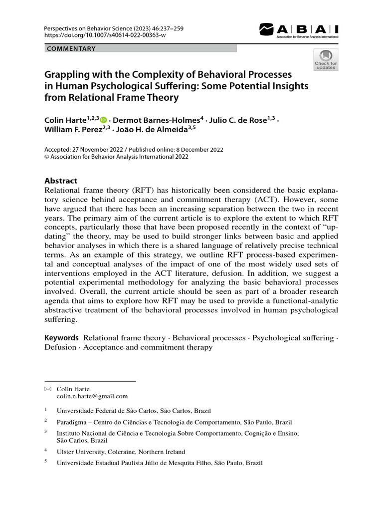 Grappling With The Complexity of Behavioral Processes in Human ...