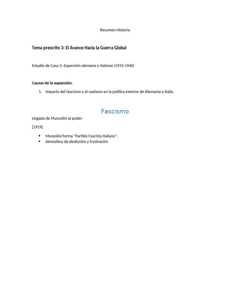 Expansión Alemana e Italiana 1933-40 | PDF