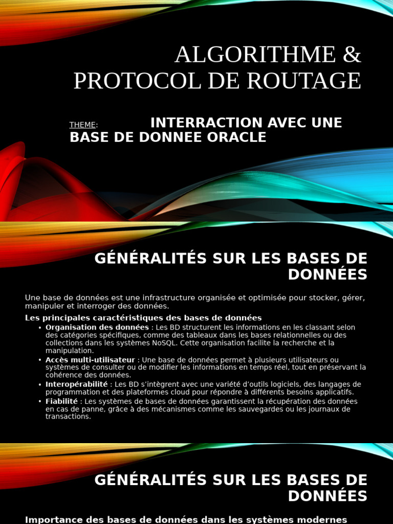ALGORITHME & PROTOCOL DE ROUTAGE | PDF | Base de données relationnelle | NoSQL